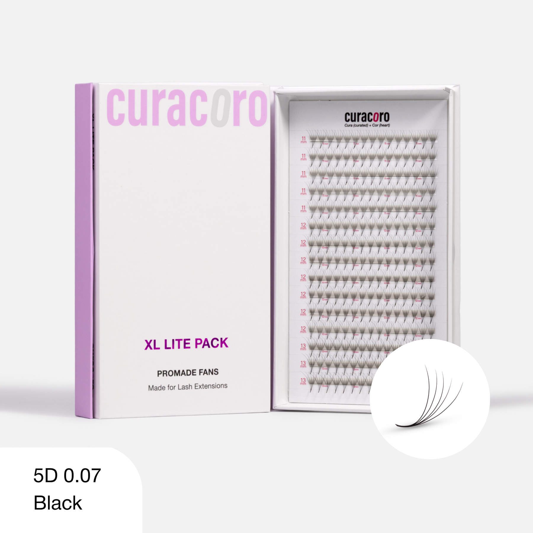 Promade Fans XL Lite 5D 0.07 – Compact Volume Lash Fans | Curacoro ...